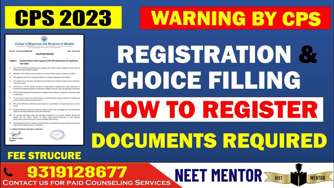 CPS 2023 🔥 Registration Going on .. How to Register ll Documents ...