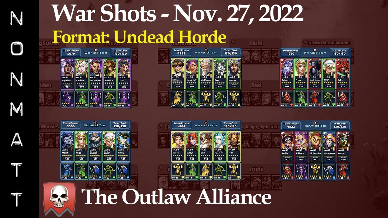 Empires & Puzzles - Undead Horde War - The Outlaw Alliance vs. Alianza ...