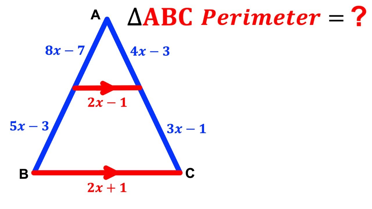 Can you find the Perimeter of the Triangle ABC? | (Proportionality) | # ...