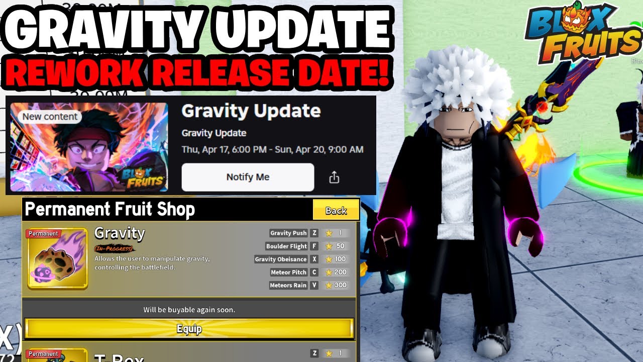 Blox Fruits GRAVITY UPDATE IS HERE! Blox Fruits Update 26 Release Date ...