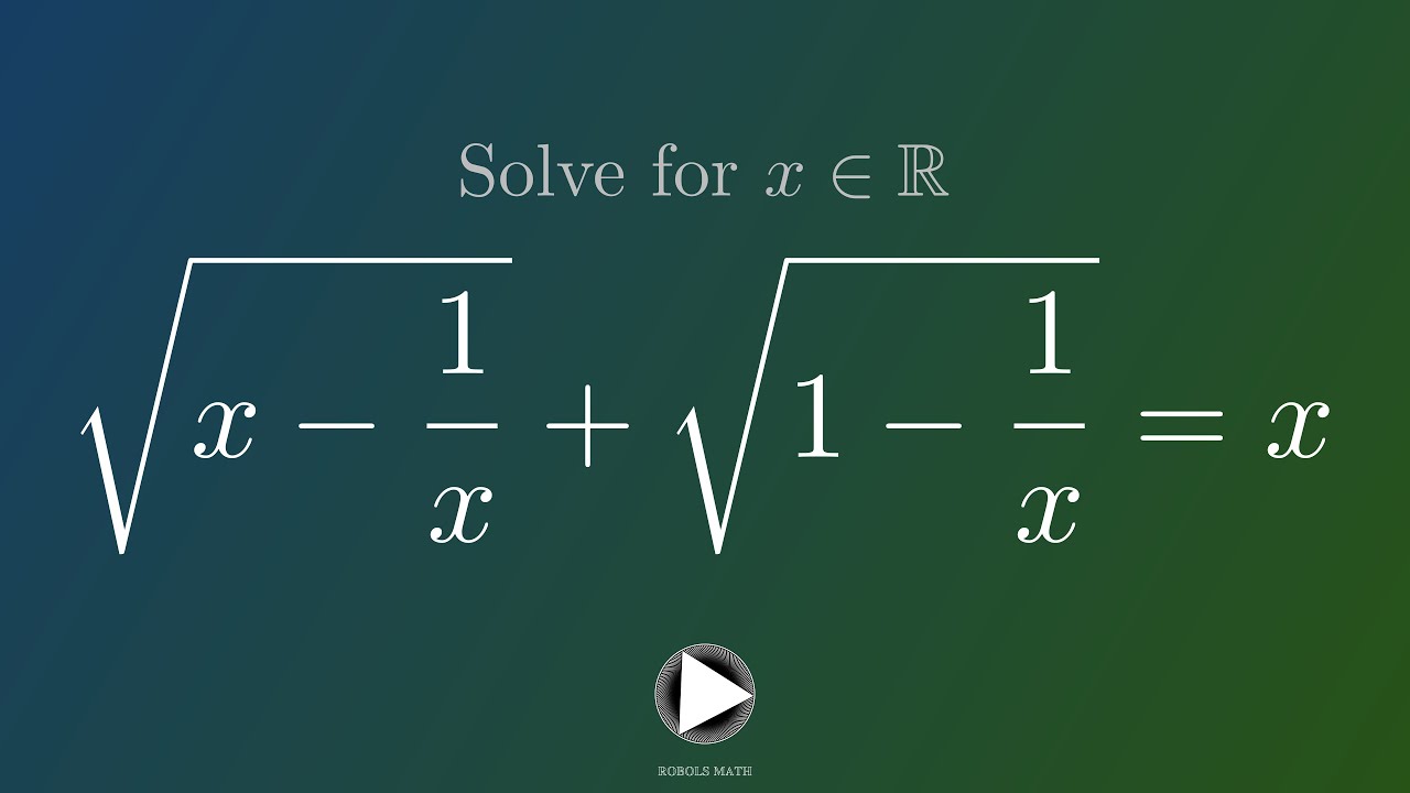 A Clever Way of Solving This Radical Equation: The Conjugate Method ...