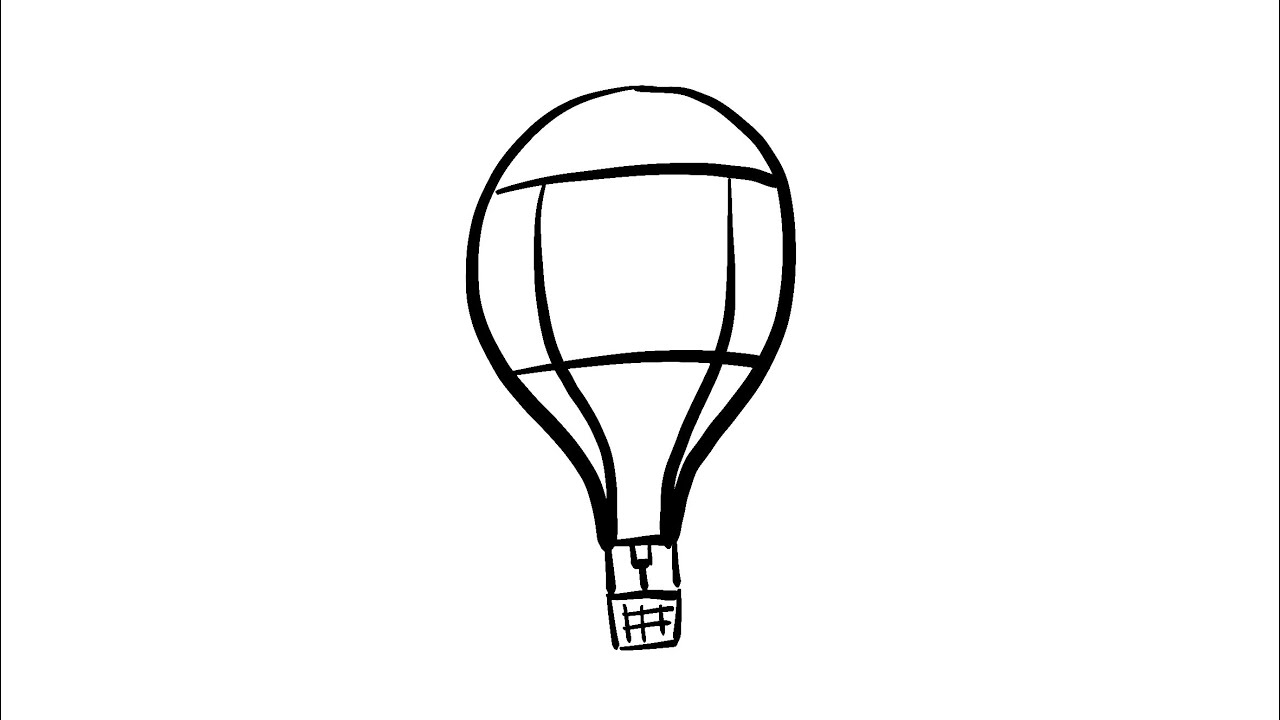 How to Draw a Simple Hot Air Balloon | Step-by-Step Lesson - YouTube