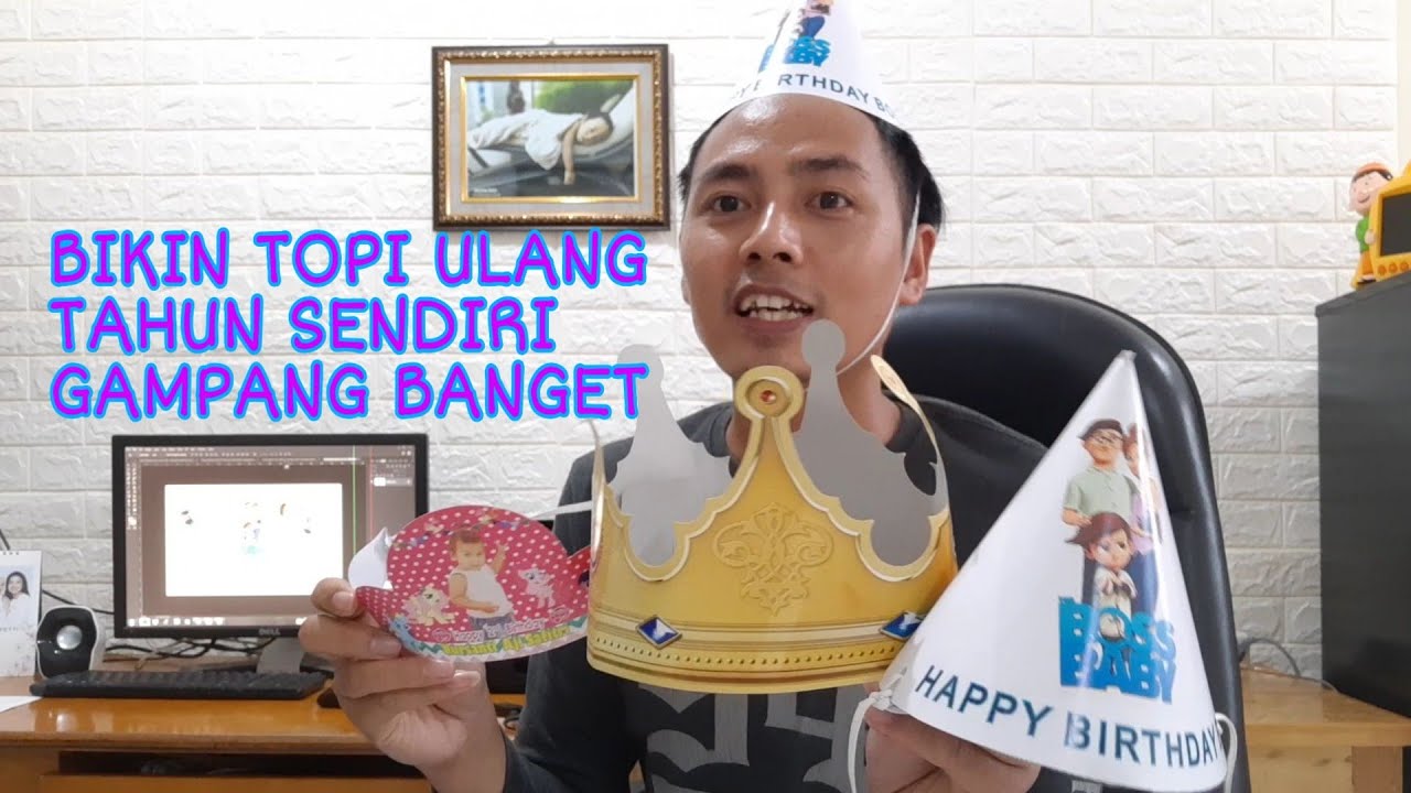 Tutorial Cara Bikin Topi Ulang Tahun Sendiri model kerucut mudah sekali ...