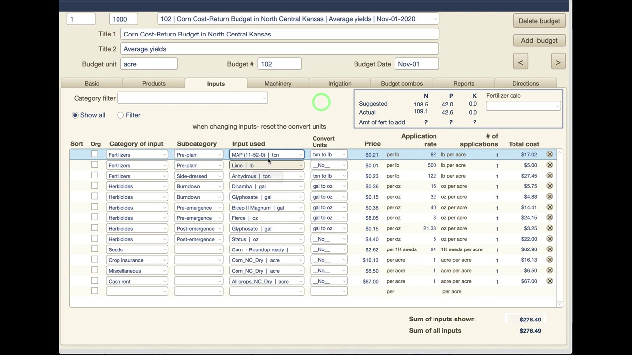 Overview of K-State Farm Budget Generator - YouTube