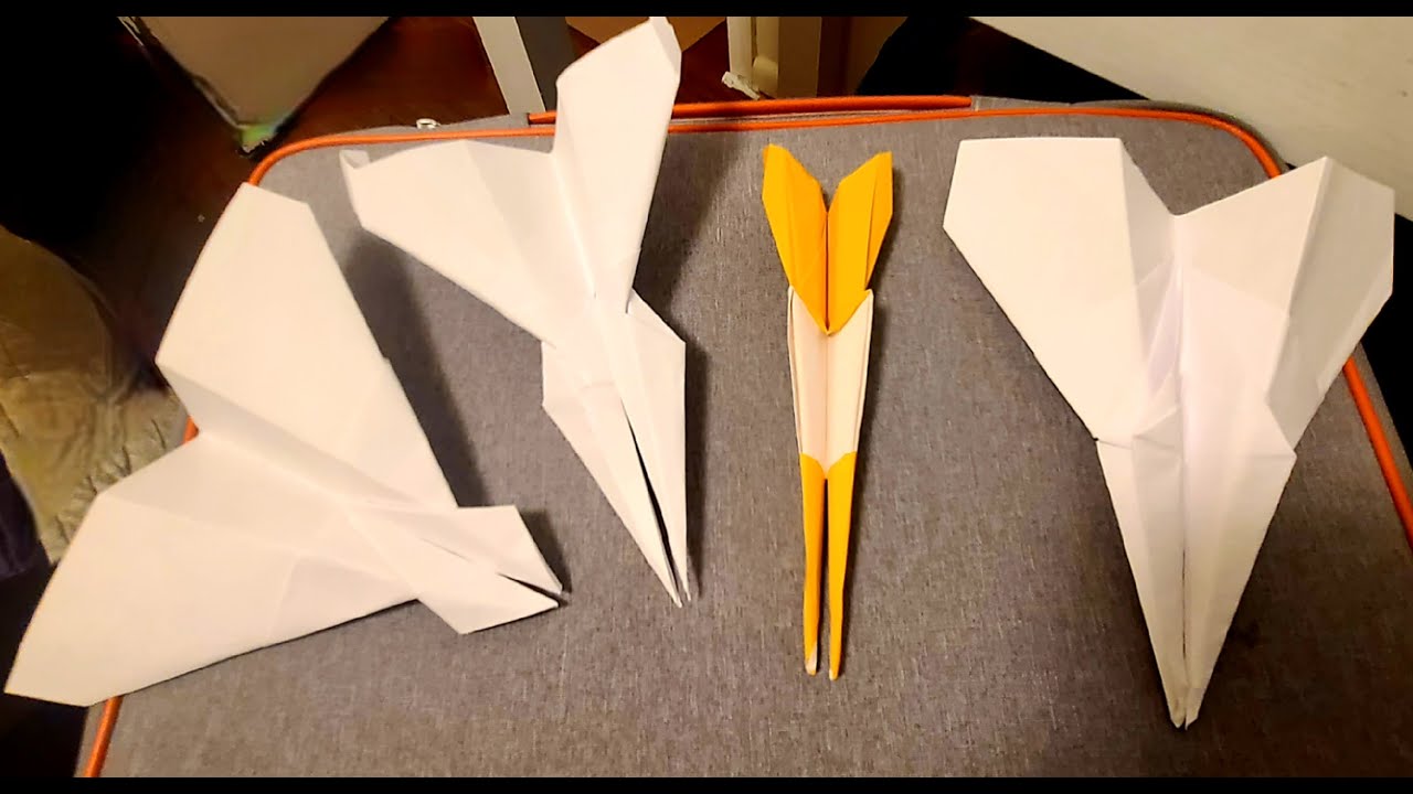 How to fold 4 awesome paper airplanes that have spikes! Stinger,Spectre ...