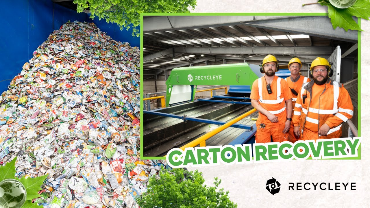 Ejecting cartons from residue line - Recycleye QuantiSort® - YouTube