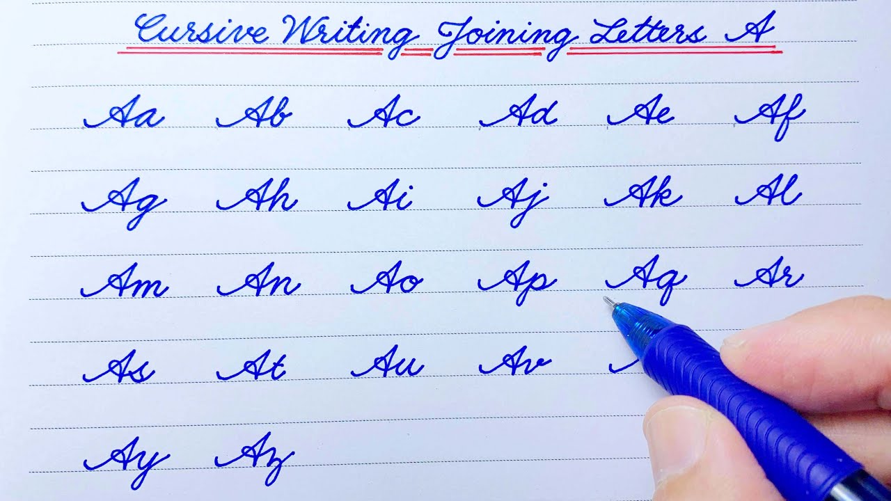 Cursive writing for beginners | Joining Letters | Capital letters A ...
