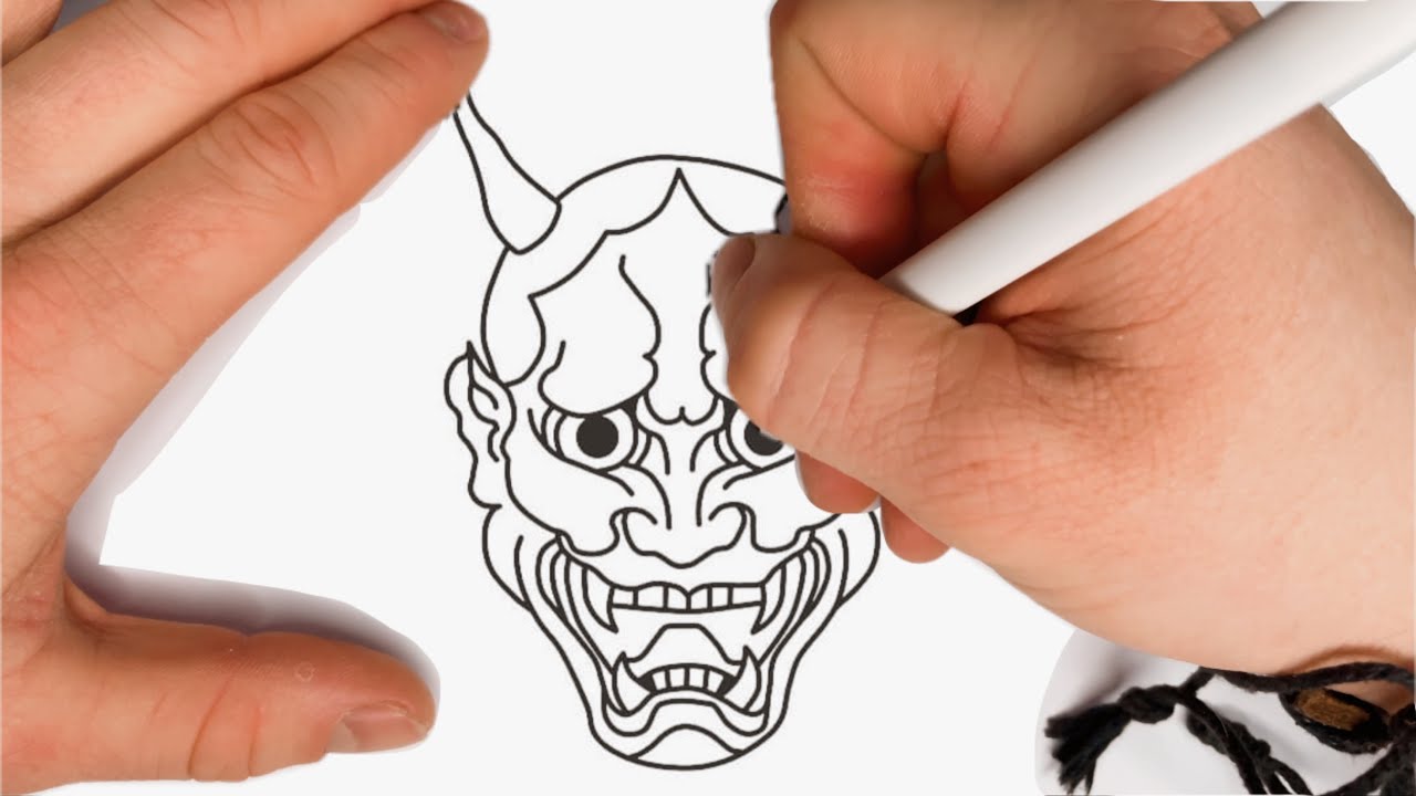 How to draw a Demon's Head?? Drawing a Demon's Head - YouTube