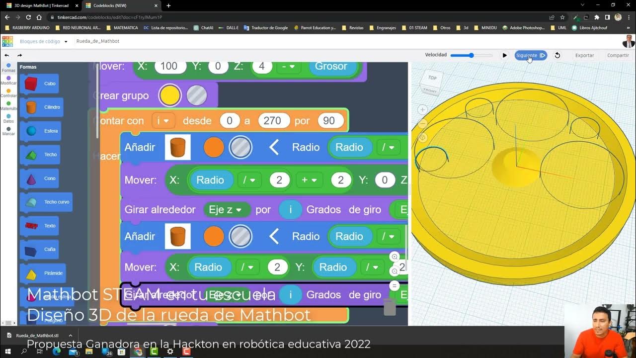 Diseño de la Rueda del robot Mathbot STEAM - YouTube