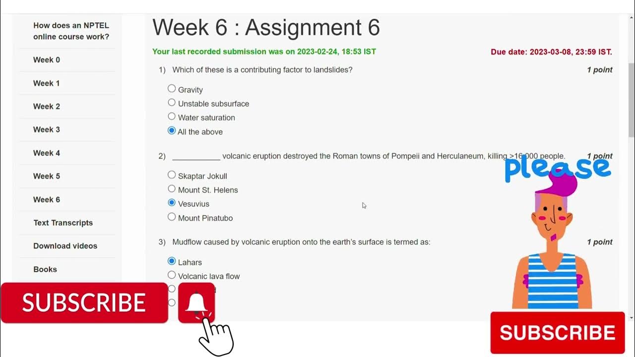 Natural Hazard Week 6 : Assignment 6 Nptel Answers 2k23 Nptel Solution ...