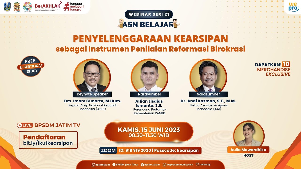 Webinar ASN Belajar Seri 21 - Penyelenggaraan Kearsipan sebagai ...