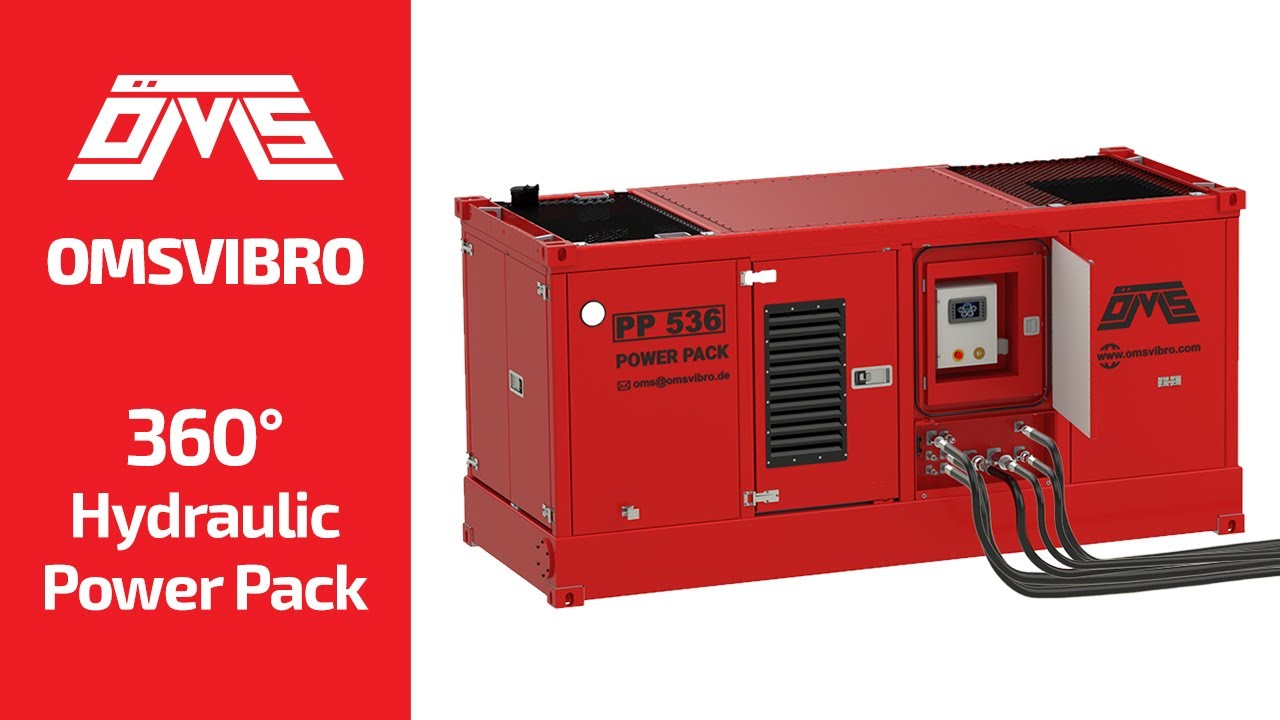 OMS #HydraulicPowerPack #ConstructionMachinery #groundimprovement - YouTube