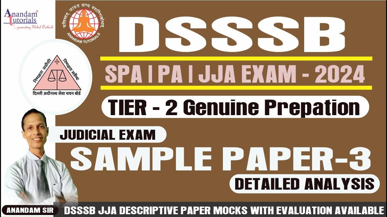 DSSSB SPA | PA | JJA Descriptive English Tier-2 Exam Preparation | High ...