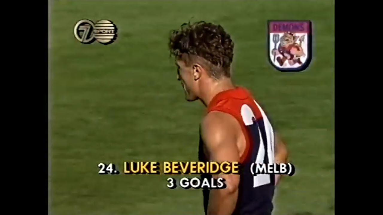 Luke Beveridge - Melbourne - 3 goals v North Melbourne - 1991 Round 5 ...