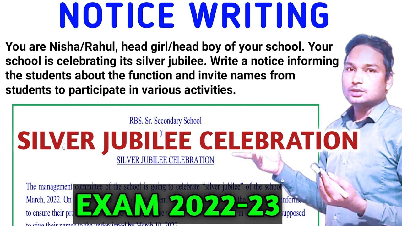 Notice Writing/Silver Jubilee Celebration Notice/Notice 2023 Exam ...
