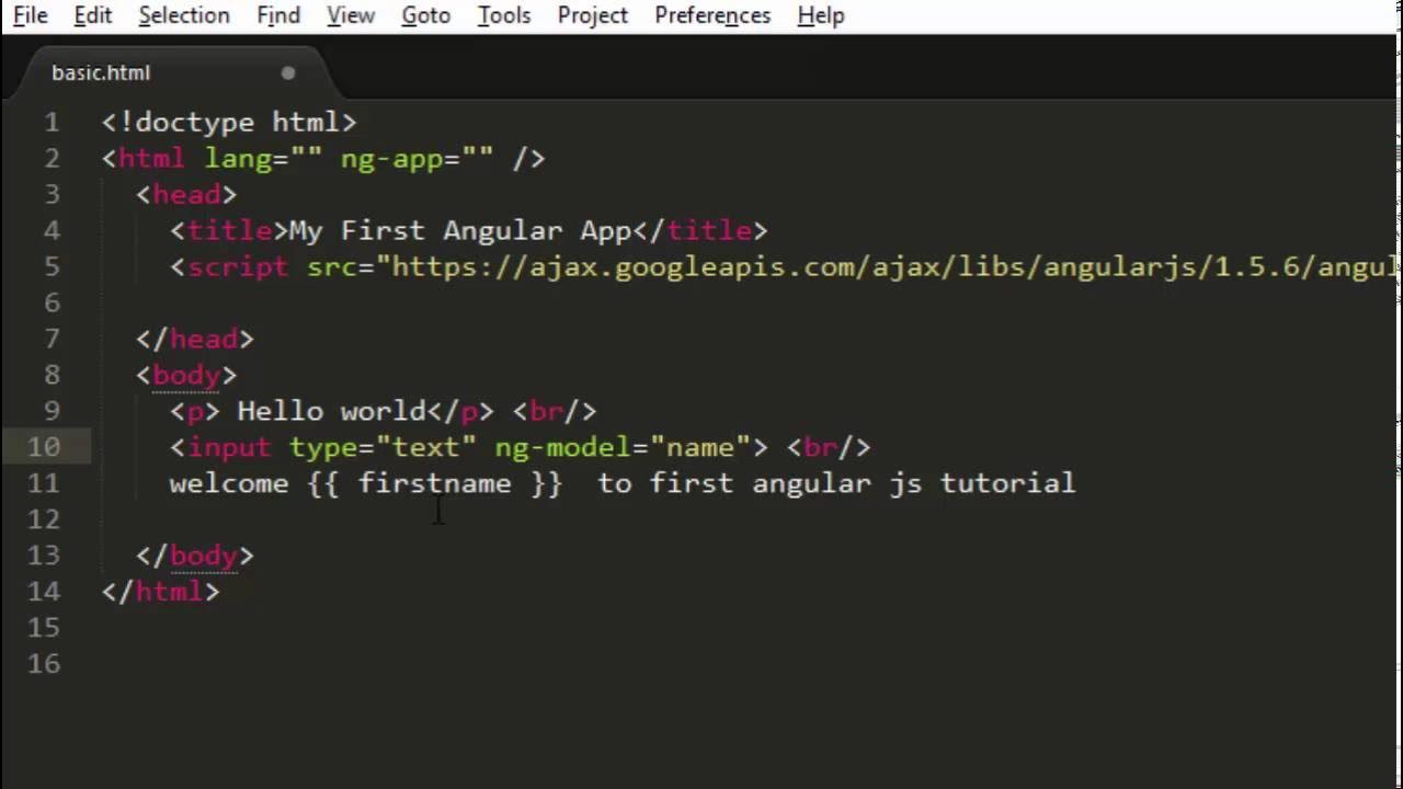 AngularJS Tutorial for Beginners - Hello World in Angular JS - YouTube