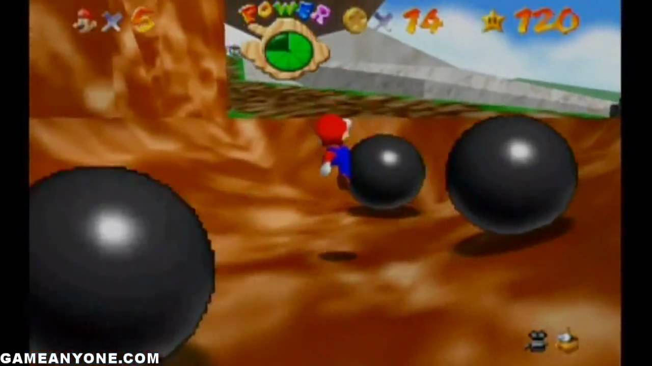 Super Mario 64 - [HD] - Bomb-omb Battlefield - [Find The 8 Red Coins ...