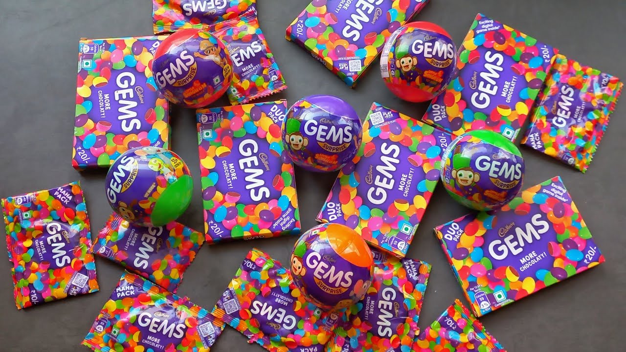 Gems opening video, surprise toys, chocolate opening video, lots of ...