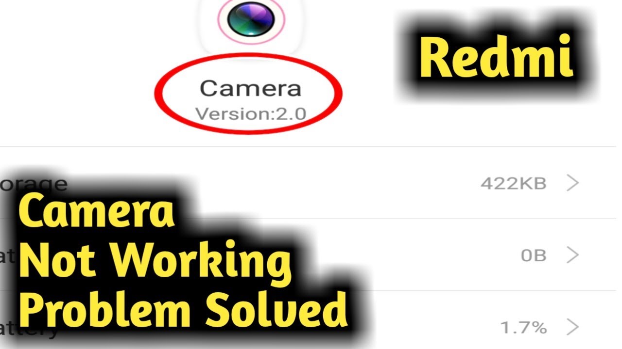 Redmi Camera Not Working Problem Solved - YouTube