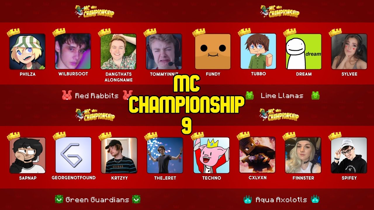 Minecraft Championship 9 all Teams Announced! Dream, Technoblade and ...