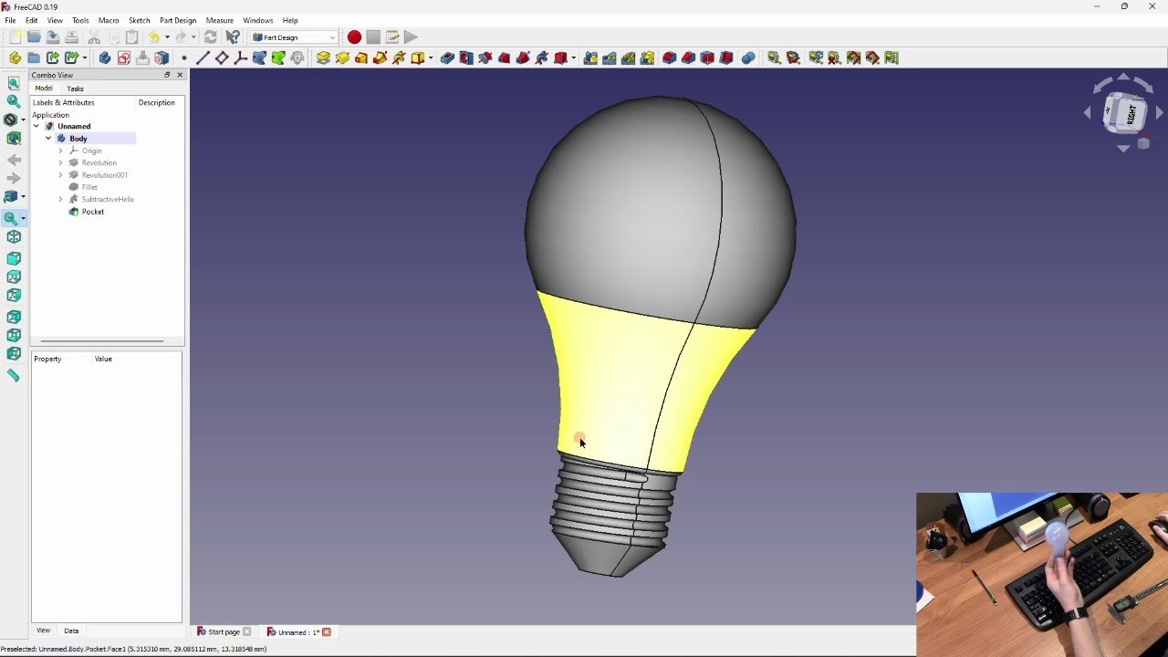 Freecad Basics Design Tutorial Part 2 Revolve And Helix Youtube