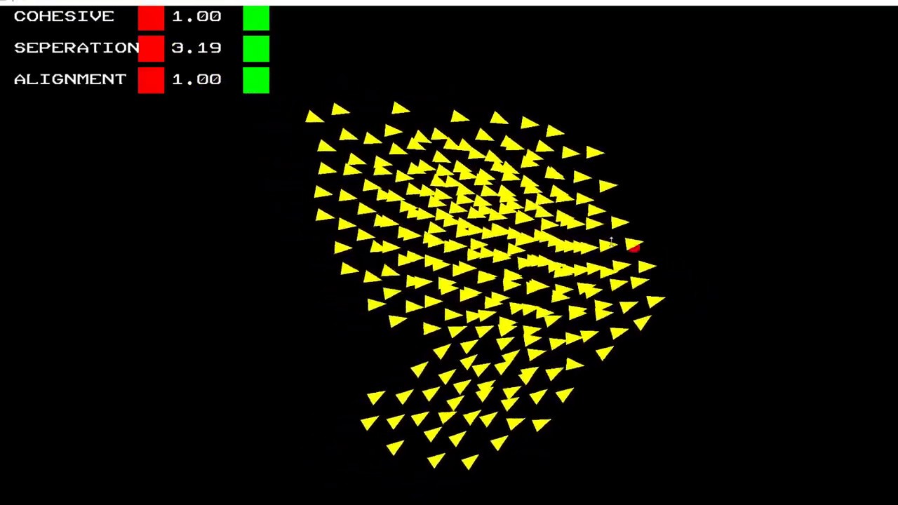 Cohesion Separation Alignment behaviors. - YouTube