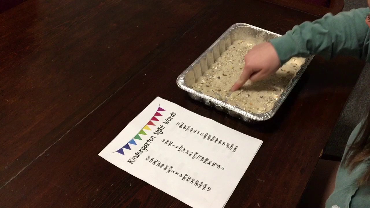 Kindergarten sight words in sand - YouTube