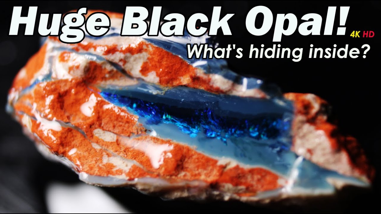 Cutting Huge 69.71 Ct BLACK OPAL will the opal gods be with us! - YouTube