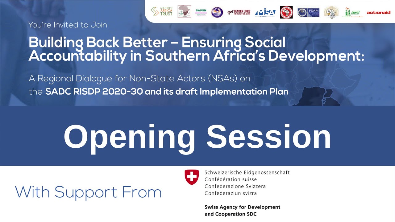 Regional Indicative Strategic Development Plan (RISDP) Dialogue Opening ...