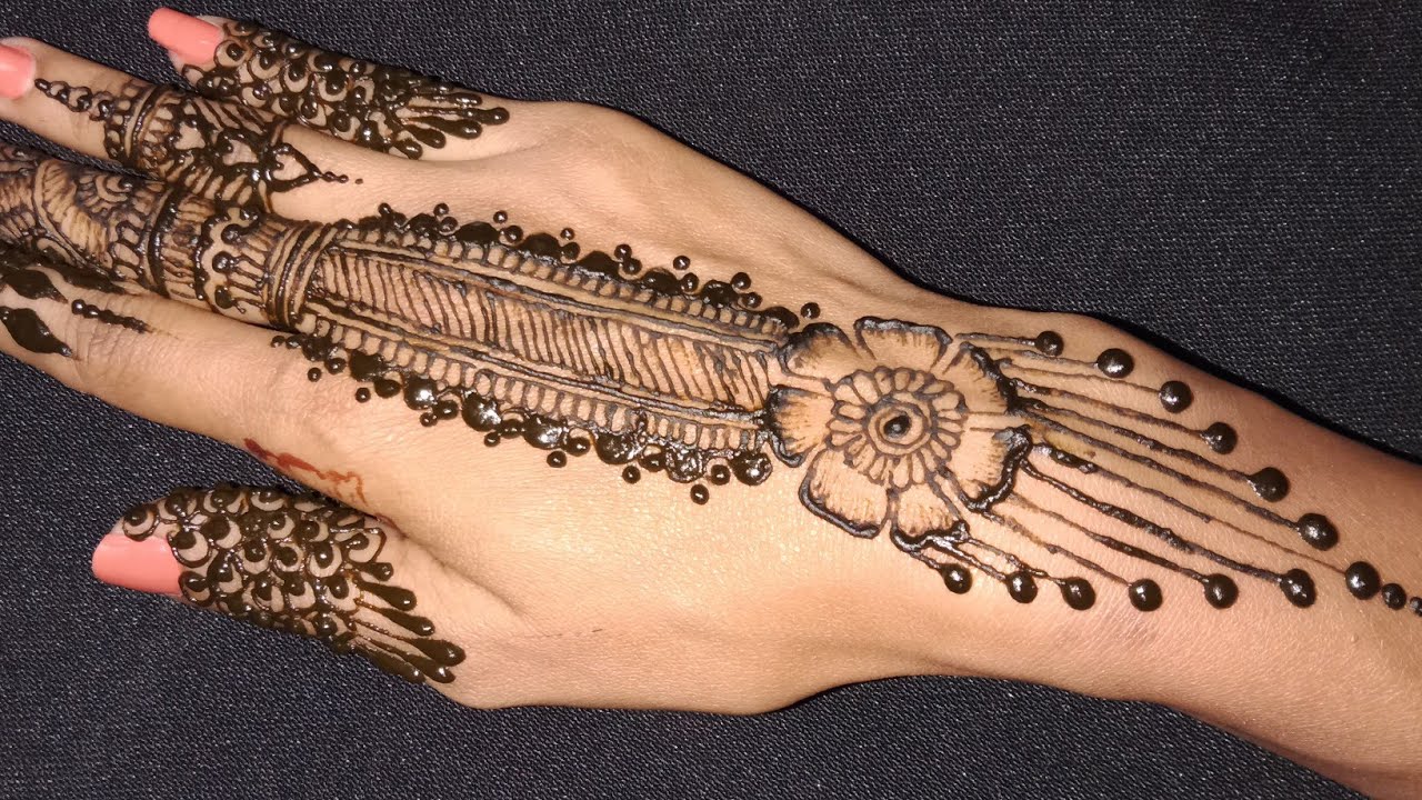 back hand mehendi single step/mehendi for back side/easy mehendi for ...