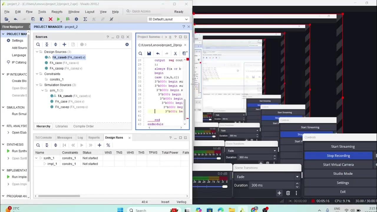 "Full Adder Design Using Case Statement in Verilog | Xilinx Vivado Tutorial 💻⚙️" Video no.2 ...