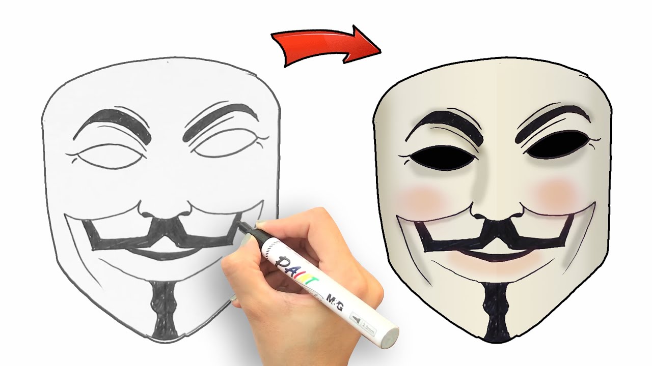 How to Draw V for Vendetta - YouTube