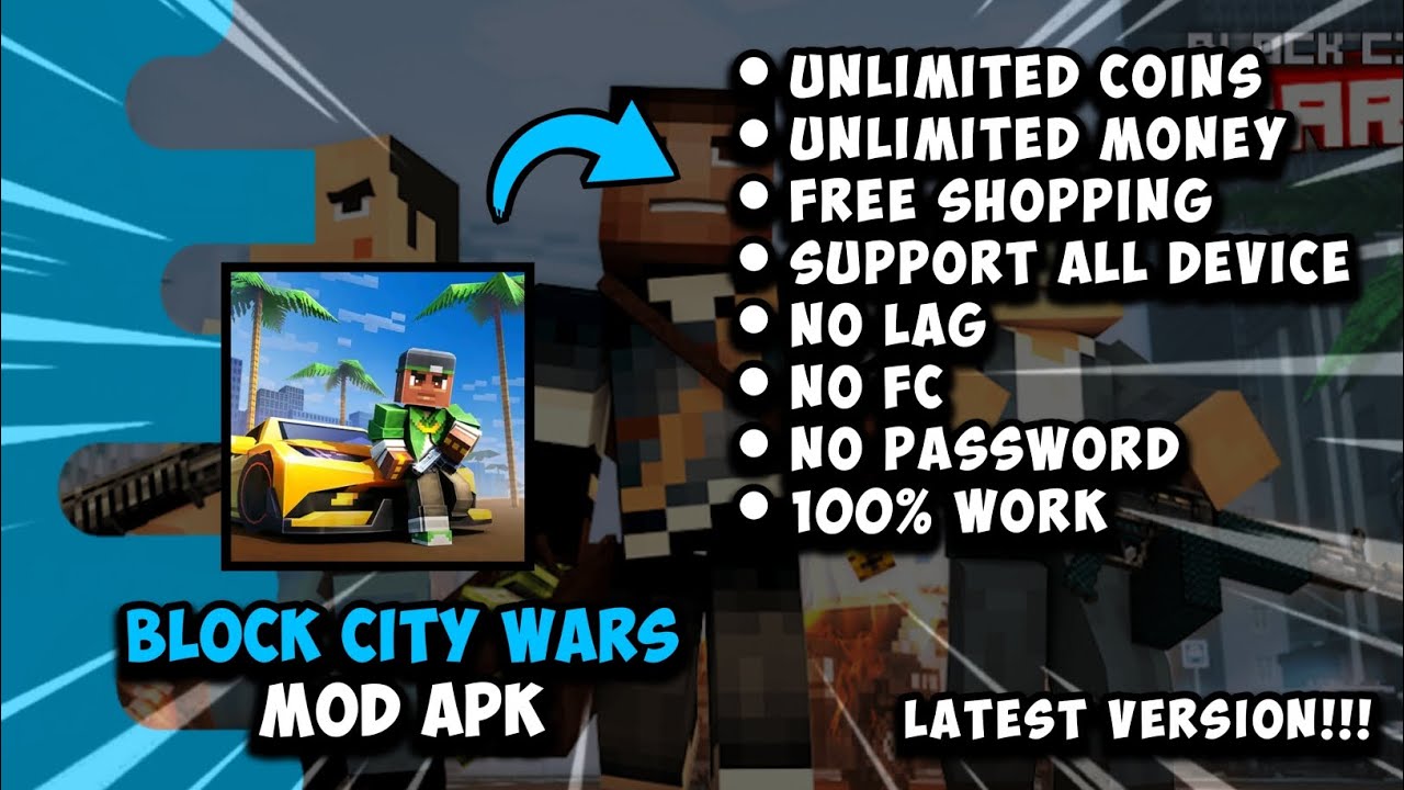 BLOCK CITY WARS MOD APK [ NO PW ] || LATEST VERSION!!! - YouTube