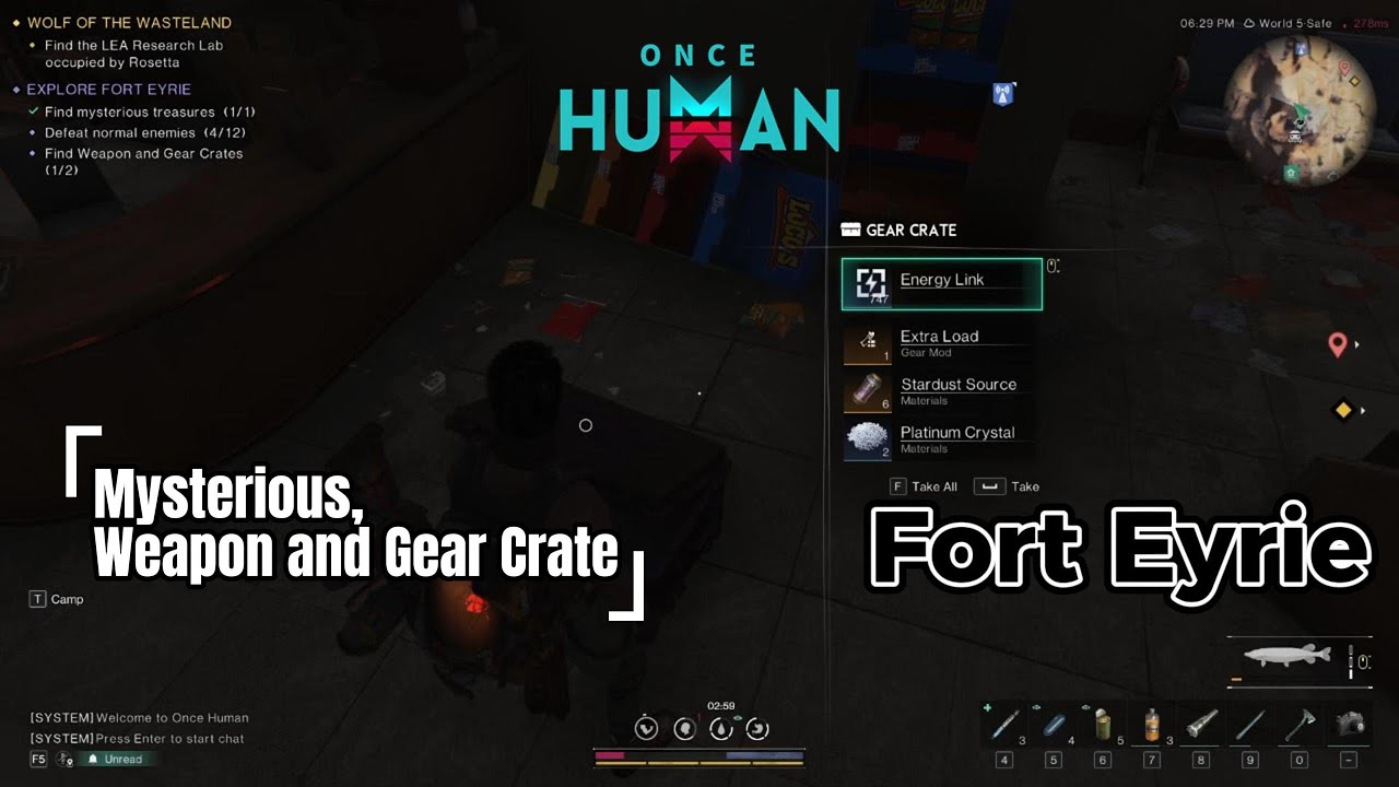 [Once Human] Fort Eyrie : Mysterious, Weapon and Gear Crate Location ...
