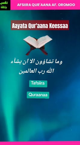 Aayata Qur'aanaa keessaa #tafsiiraQuraana #afaanoromoo #duet #diretutor ...