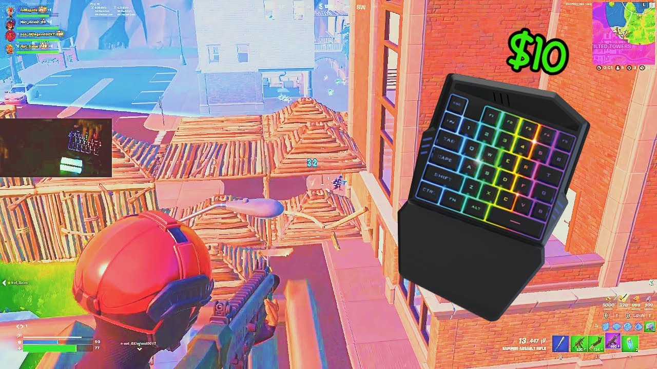 One Handed Gaming Keyboard Sound ASMR 🤩 Fortnite Battle Royale GamePlay ...
