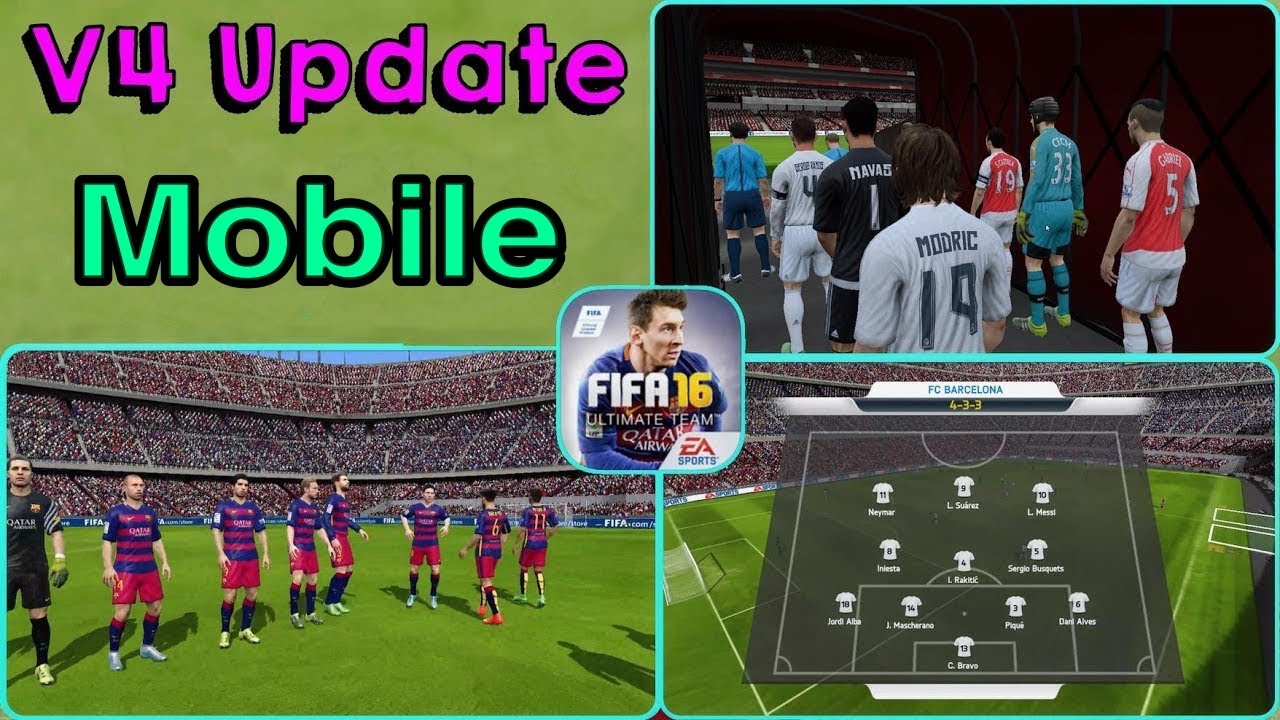 FIFA 16 Mobile | V4 Update Realistic Player Entrance Scene | Match ...