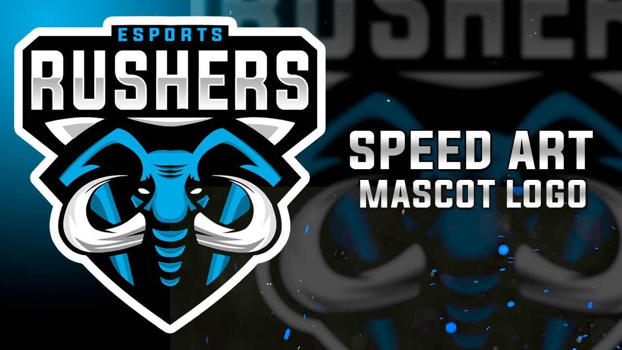 SPEED ART #15 - Mascot logo "RUSHERS" - YouTube