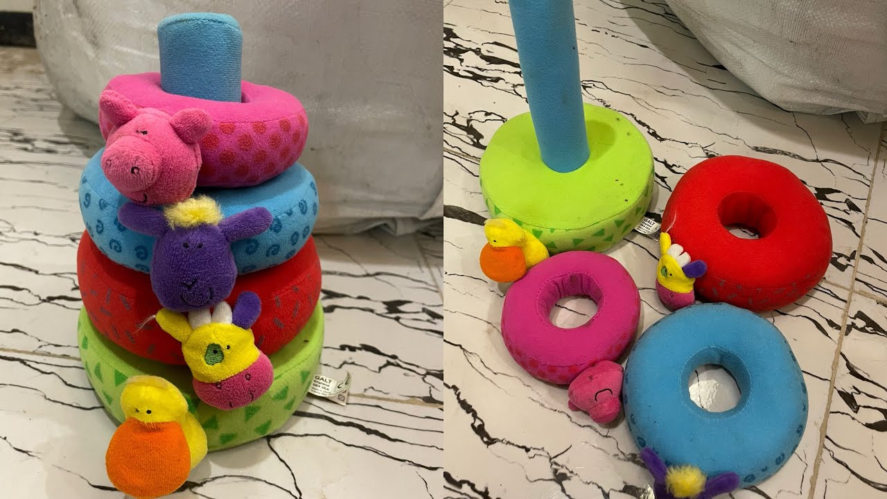 Lamaze brand plush pyramid or stacking rings - YouTube