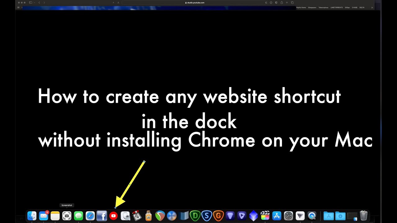 How to create a youtube icon on the dock for Mac without google chrome ...