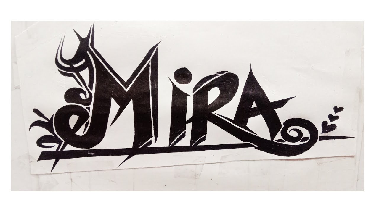 How to Draw Mira name art new style penting designs/artist n das - YouTube