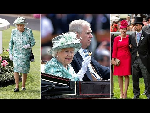 The Queen makes stunning arrival on final day with Prince Andrew & joins grandson Peter Phillips