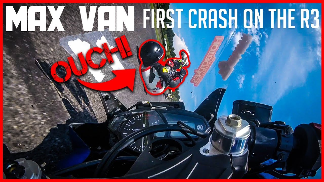 Max Van's First Crash on the STG Yamaha R3 | Sportbike Track Gear - YouTube