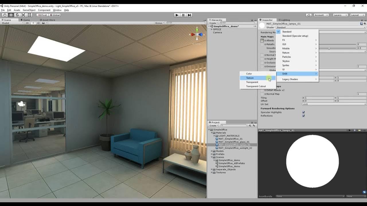 Simple Office render lightmap in Unity5(Enlighten & Final gather) - YouTube