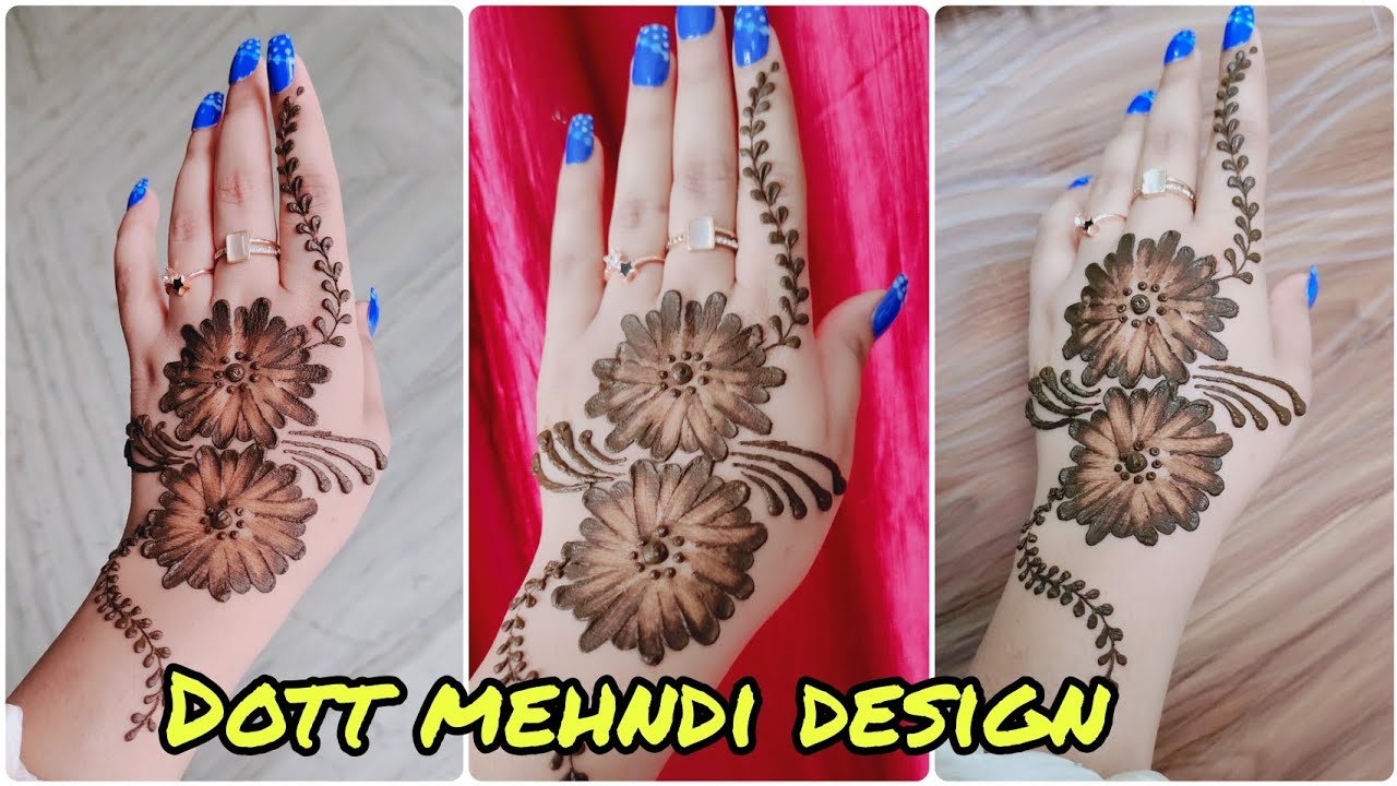 Dott Mehndi Design With Coin And Bangles | beautiful and stylish dotted ...