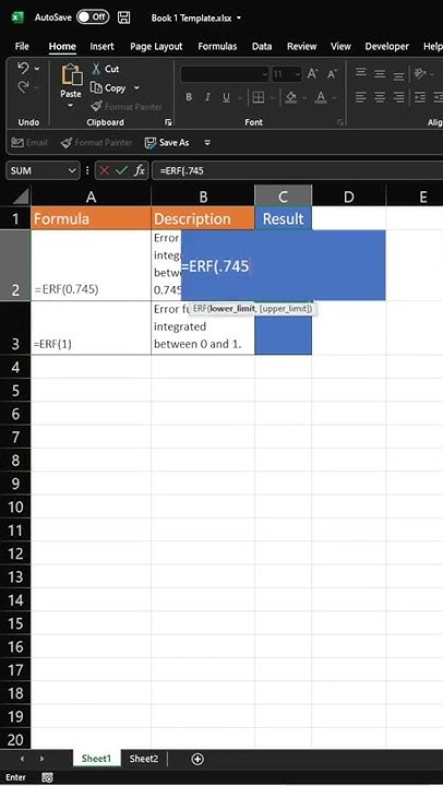 #shorts ERF Function #microsoft #excel #tutorial - YouTube