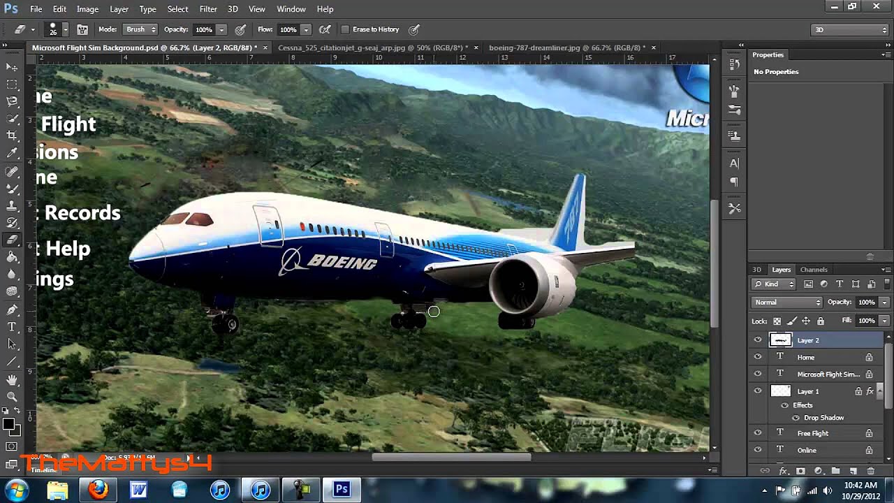 HD - Photoshop Speed Art (Flight Sim) - YouTube