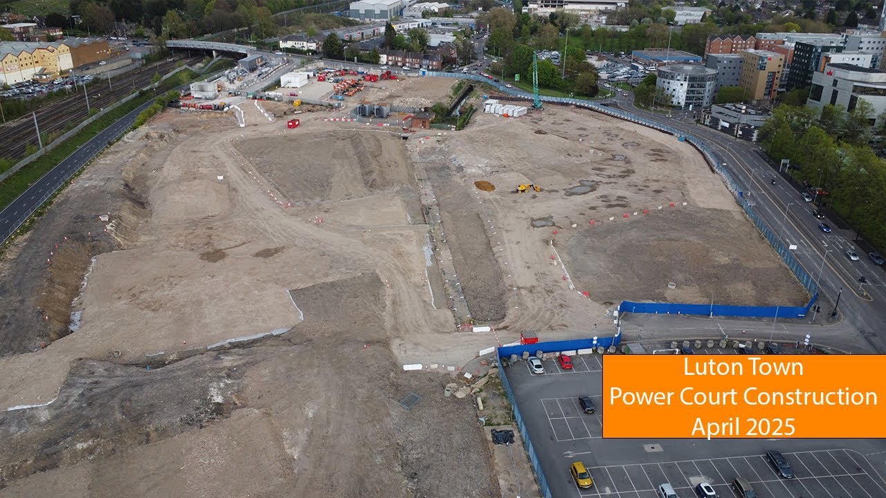 Luton Town Power Court Stadium Construction April 2025 - YouTube