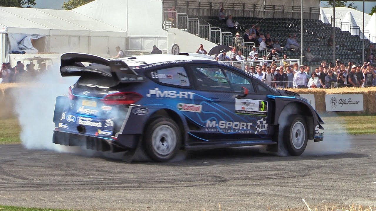 2019 Ford Fiesta WRC DONUTS, Launch & PURE Sound - Goodwood Festival of ...