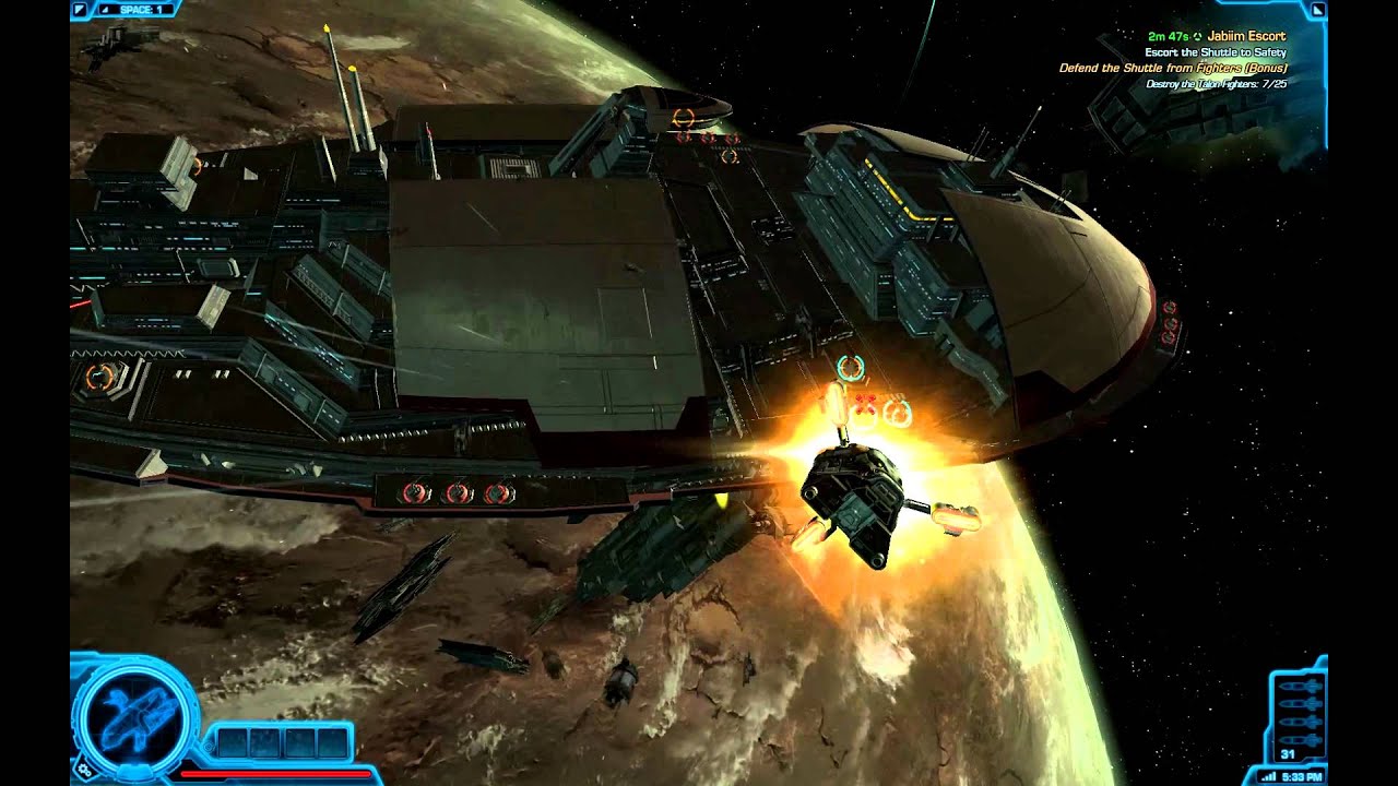 SWTOR Space Battle 1 - "Jabiim Escort" - YouTube